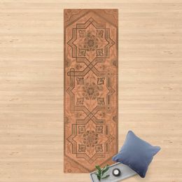 Bilderwelten Kork-Teppich Vintage weiss Korkmatte - Holzpaneel Persisch Vintage III - Ornamente Wohnzimmer Schlafzimmer