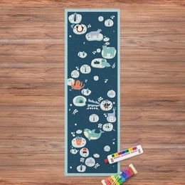 Bilderwelten Kork-Teppich Illustration blau Tiere Korkmatte - Antarktis - Eisb&auml;r Rudi m&ouml;chte Fisch - Deko Kinderzimmer Baby M&auml;dchen Jungen