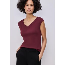 Street One Damen Shirttoptruffle rot, Gr. 34, unifarben, Web, 50% Baumwolle, 50% Modal, Tops, Jersey