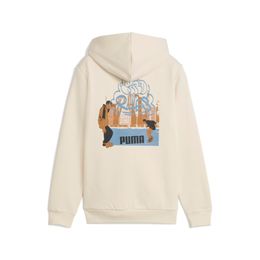 Puma Jungen Kapuzensweatjacke "MID90S FULL-ZIP FL B", wei&szlig;, Gr. 128, bedruckt, Fleece, Obermaterial: 66% Baumwolle, 34% Polyester, Sweatjacken, mit