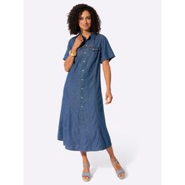 Casual Looks Damen Jeanskleid "Jeans-Kleid"blau, stone, washed, Gr. 48, unifarben, Denim/Jeans, 100% Baumwolle, Kleider
