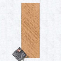 Bilderwelten Kork-Teppich Unifarben gold Korkmatte - Symmetrische Geometrie Gold - Streifen Wohnzimmer Schlafzimmer