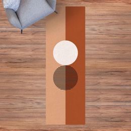 Bilderwelten Kork-Teppich Abstrakt braun Korkmatte - Bauhaus Ulm Braun - Geometrisch Wohnzimmer Schlafzimmer