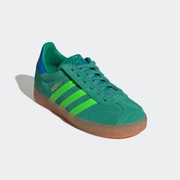 Sneaker adidas originals "GAZELLE COMFORT CLOSURE ELASTIC LACE KIDS", Damen, Gr. 28, gr&uuml;n (semi court gr&uuml;n, solar gr&uuml;n, blaubird), Leder, Schuhe Sneaker, f&uuml;r Kinder & Jugendliche