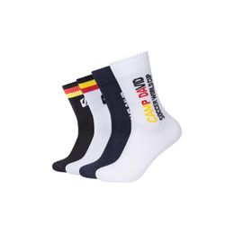 CAMP DAVID Damen Socken "Socken 4er Pack", Gr. 43high risk rot, 9991, 70% Baumwolle, 28% Polyamid, 2% Elasthan, gemustert, Socken, 4er Pack