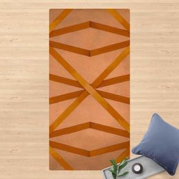 Bilderwelten Kork-Teppich Illustration gelb Aquarell - Lichtspielband Gelb - Geometrisch Wohnzimmer Schlafzimmer