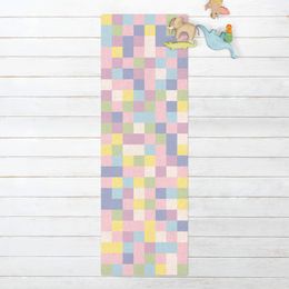 Bilderwelten Kork-Teppich Illustration rosa Mosaik - Buntes Mosaik Zuckerwatte - Deko Kinderzimmer Baby M&auml;dchen Jungen