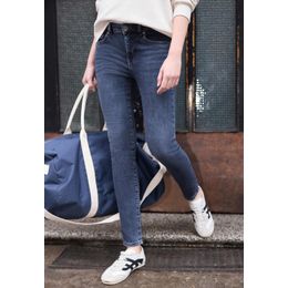 Damen Skinny-fit-Jeansdunkelblau soft washed, Gr. 27, STREET ONE STUDIO, unifarben, Web, 79% Baumwolle, 15% Polyester, 4% Elastomultiester, 2%