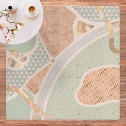 Bilderwelten Kork-Teppich Abstrakt blau Himmel Korkmatte - Abstrakte Seelandschaft Pastellmuster - Himmel Kinderzimmer Baby M&auml;dchen Jungen
