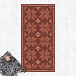 Bilderwelten Kork-Teppich Geometrische Fliesen Sternblume Altrosa mit schmaler Bord&uuml;re