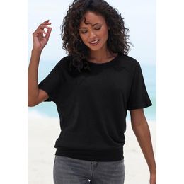 Vivance Kurzarmshirt 'mit breitem Bund' schwarz Gr. 32/34 f&uuml;r Damen. Mit Rundhals. Bequem. Nachhaltig.