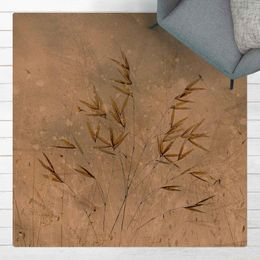 Bilderwelten Kork-Teppich Tropisch grau Korkmatte - Zarte Zweige im Winternebel - Gr&auml;ser Wohnzimmer Schlafzimmer