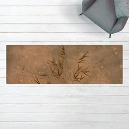 Bilderwelten Kork-Teppich Tropisch grau Korkmatte - Zarte Zweige im Winternebel - Gr&auml;ser Wohnzimmer Schlafzimmer