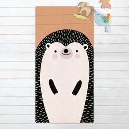 Bilderwelten Kork-Teppich Illustration weiss Tiere Korkmatte - Tierpark mit Mustern - Igel - Deko Kinderzimmer Baby M&auml;dchen Jungen