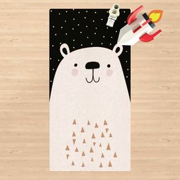 Bilderwelten Kork-Teppich Illustration schwarz Tiere Korkmatte - Tierpark mit Mustern - Eisb&auml;r - B&auml;r Kinderzimmer Baby M&auml;dchen Jungen