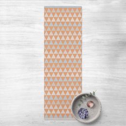 Bilderwelten Kork-Teppich Illustration grau Korkmatte - Geometrisches Muster Dreiecke mit Balken - Geometrisch Wohnzimmer Schlafzimmer