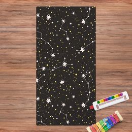 Bilderwelten Kork-Teppich Illustration schwarz Himmel Korkmatte - Gezeichneter Sternenhimmel mit Gro&szlig;em Wagen - Himmel Kinderzimmer Baby M&auml;dchen Jungen