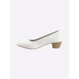 Jana Damen Pumps, Gr. 42, wei&szlig;, Lederimitat, Schuhe