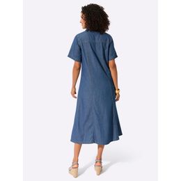 Casual Looks Damen Jeanskleid "Jeans-Kleid"blau, stone, washed, Gr. 44, unifarben, Denim/Jeans, 100% Baumwolle, Kleider