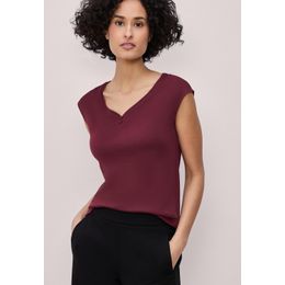 Street One Damen Shirttoptruffle rot, Gr. 38, unifarben, Web, 50% Baumwolle, 50% Modal, Tops, Jersey