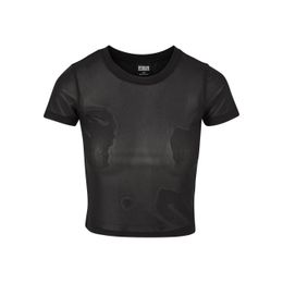 T-Shirt Urban Classics "Urban Classics Damen Ladies Short Mesh Tee", Damen, Gr. XL, schwarz, 94% Polyamid, 6% Elasthan, unifarben, slim fit, Rundhals, Shirts T-Shirt