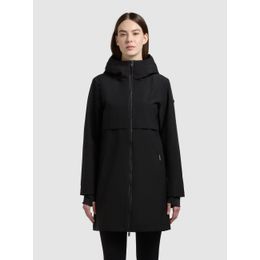 Kurzmantel Khujo "JUNE", Damen, Gr. XXL, schwarz, Web, 100% Polyester, regular fit h&uuml;ftlang, angesetztes B&uuml;ndchen mit Daumenl&ouml;chern, M&auml;ntel Kurzmantel