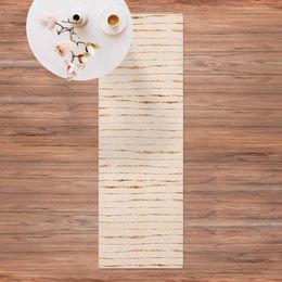 Bilderwelten Kork-Teppich Abstrakt beige Korkmatte - Goldene Wellen auf Hellbeige - Deko Wohnzimmer Schlafzimmer