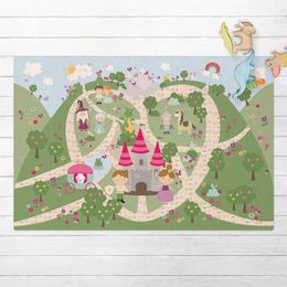 Bilderwelten Kork-Teppich Illustration bunt Korkmatte - M&auml;rchenland - Der Weg zum Schloss - Prinzessin Kinderzimmer Baby M&auml;dchen Jungen