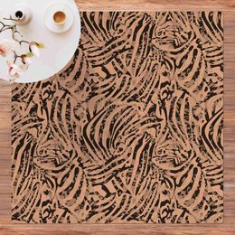 Bilderwelten Kork-Teppich modern schwarz weiss Tiere Korkmatte - Zebramuster in Graut&ouml;nen - Zebra Wohnzimmer Schlafzimmer
