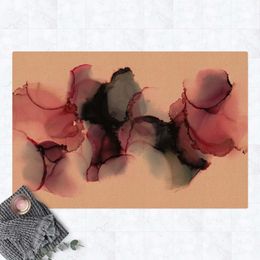 Bilderwelten Kork-Teppich modern pink originell Aquarell - Weg des Windes Violett und Gold - Deko Wohnzimmer Schlafzimmer