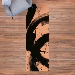 Bilderwelten Kork-Teppich Abstrakt schwarz weiss originell Korkmatte - Onyx in Bewegung - Deko Wohnzimmer Schlafzimmer