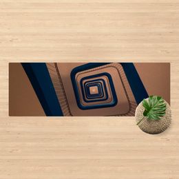 Bilderwelten Kork-Teppich Motiv blau Stadt Korkmatte - Blauer Aufstieg ins Licht - Architektur Wohnzimmer Schlafzimmer