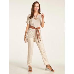 Damen Leinenhose, beige, Gr. 36, Ashley Brooke BY HEINE, unifarben, 100% Leinen, Hosen
