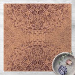 Kork-Teppich - Mandala Aquarell Ornament violett - modern violett originell Aquarell Ornamente Wohnzimmer Schlafzimmer