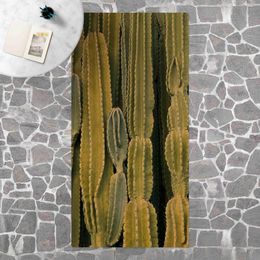 Bilderwelten Kork-Teppich Tropisch gr&uuml;n Korkmatte - Kaktus Wand - Deko Wohnzimmer Schlafzimmer