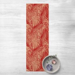 Bilderwelten Kork-Teppich Tropisch rot Korkmatte - Tropisches Unterholz Rot - Pflanzen Wohnzimmer Schlafzimmer