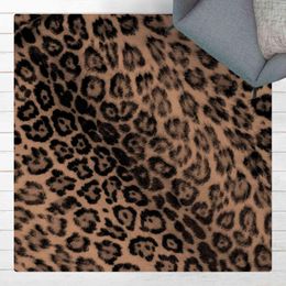 Kork-Teppich - Jaguar Skin Schwarz-Wei&szlig; - Motiv schwarz weiss Tiere Korkmatte Deko Wohnzimmer Schlafzimmer