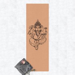 Bilderwelten Kork-Teppich Orientalisch schwarz Spirituell Korkmatte - Ganesha - Meditation Wohnzimmer Schlafzimmer