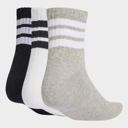 Damen Funktionssocken "3-STREIFEN SPORTSWEAR D&Auml;MPFENDE HALBHOHE, 3 PAAR", adidas Performance, Gr. Smedium grau heather, wei&szlig;, schwarz, Obermaterial: