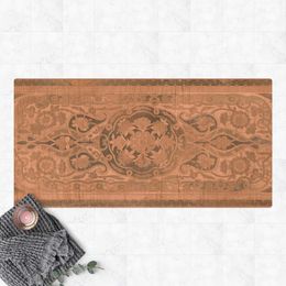 Bilderwelten Kork-Teppich Vintage weiss Korkmatte - Holzpaneel Persisch Vintage IV - Ornamente Wohnzimmer Schlafzimmer