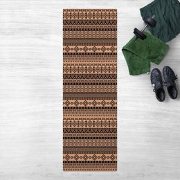 Bilderwelten Kork-Teppich Unifarben schwarz Korkmatte - Ethnomuster Volk der Azteken - Deko Wohnzimmer Schlafzimmer