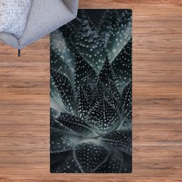 Bilderwelten Kork-Teppich Motiv schwarz Korkmatte - Kaktus mit Sternpunkten bei Nacht - Deko Wohnzimmer Schlafzimmer