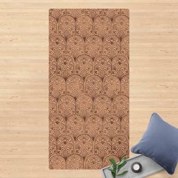 Bilderwelten Kork-Teppich Vintage braun Korkmatte - Vintage Muster Orientalische B&ouml;gen - Geometrisch Wohnzimmer Schlafzimmer