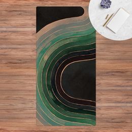 Bilderwelten Kork-Teppich modern blau originell Aquarell - Zeitenstr&ouml;mung - Deko Wohnzimmer Schlafzimmer