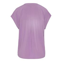 Lascana Damen Schlupfbluse, lila, Gr. 46, unifarben, Web, Obermaterial: 100% Viskose, Blusen, mit modischen Kn&ouml;pfen, luftige Kurzarmbluse, sommerlich