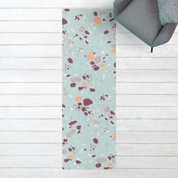 Bilderwelten Kork-Teppich modern blau Mosaik - Detailliertes Terrazzo Muster Bolzano - Deko Wohnzimmer Schlafzimmer