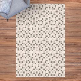 Bilderwelten Kork-Teppich Illustration weiss Fliesenoptik - Mosaikfliesen Winterset - Deko Wohnzimmer Schlafzimmer