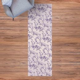 Bilderwelten Kork-Teppich Illustration violett Aquarell - Romantisches Bl&uuml;tenaquarell Natur Flieder - Deko Wohnzimmer Schlafzimmer