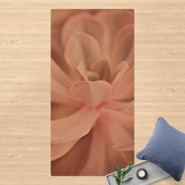Bilderwelten Kork-Teppich Motiv rosa Korkmatte - Rosane Sukkulentenbl&uuml;te - Deko Wohnzimmer Schlafzimmer