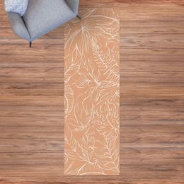 Bilderwelten Kork-Teppich Tropisch weiss Korkmatte - Wei&szlig;es botanisches Dickicht - Pflanzen Wohnzimmer Schlafzimmer